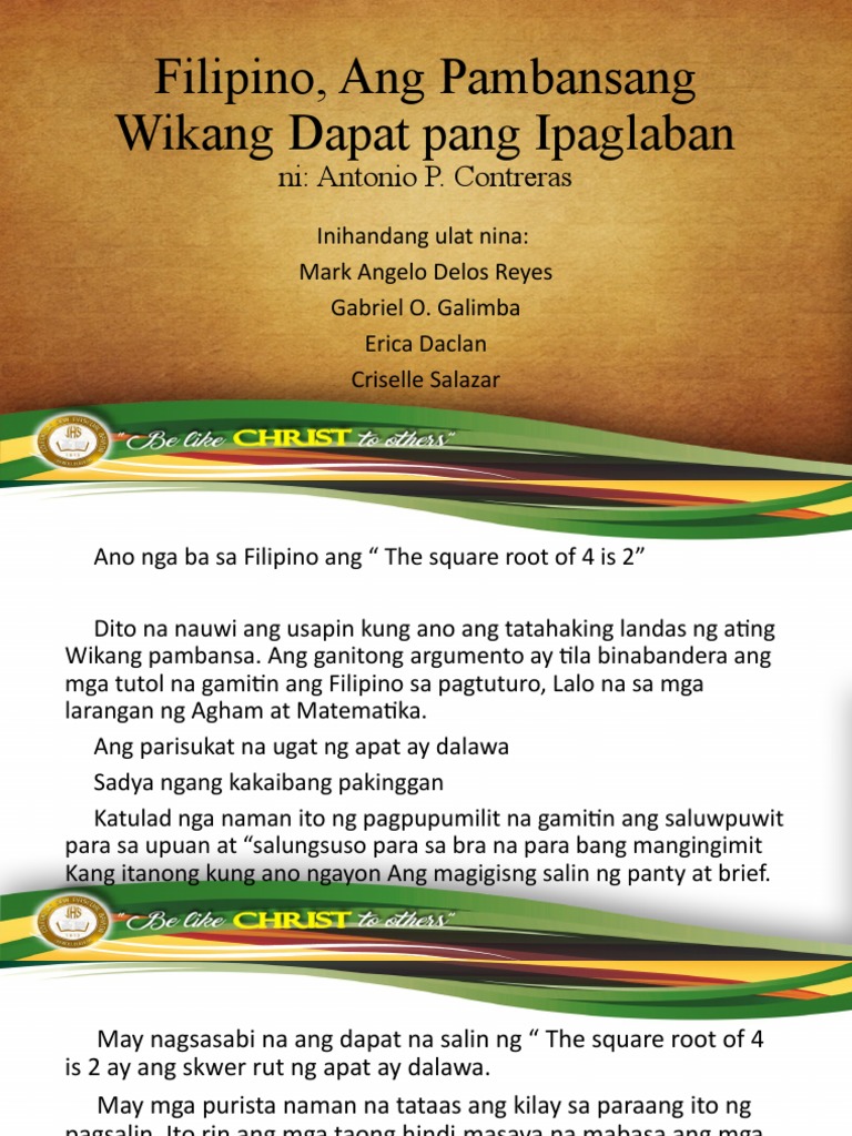 Filipino Ang Pambansang Wika Na Dapat Ipaglaban | PDF