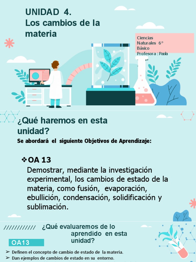 Cambios de Estado de La Materia | PDF | Importar | Calor