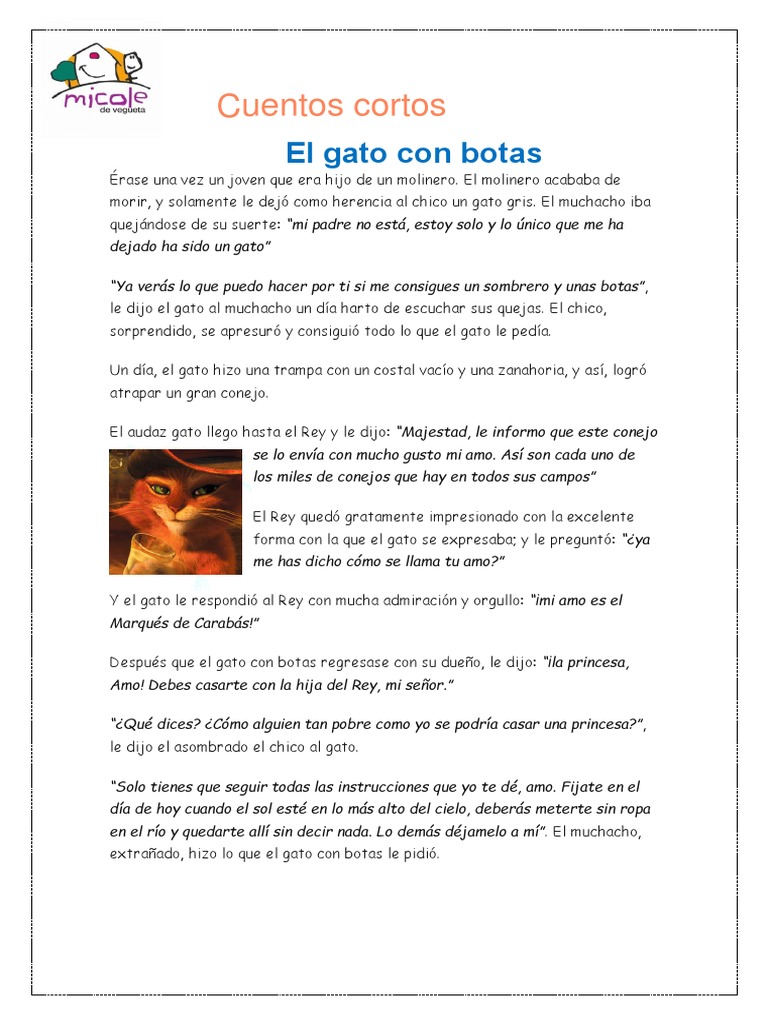 Cuentos Cortos El Gato Con Botas | PDF