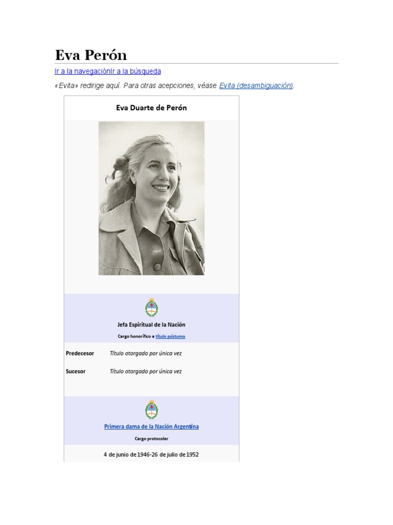 Eva Perón | PDF | Arte | Historia