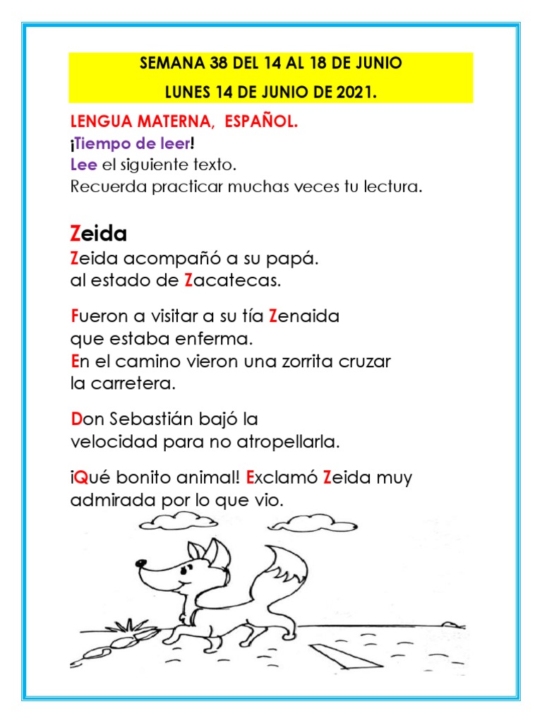 1°a. Semana 38 Del 14 Al 18 de Junio de 2021 | PDF