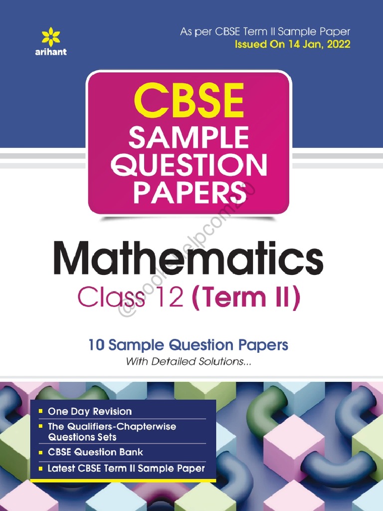 Mathematics Class 12 Arihant Sample Paper | PDF