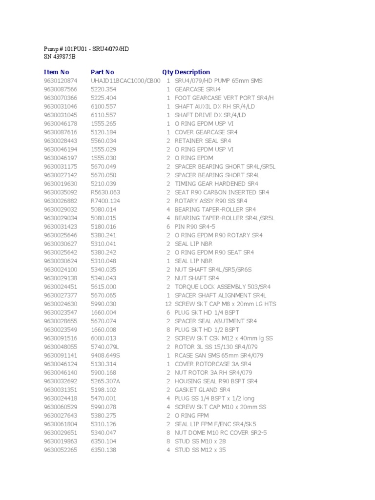SRU4 079 HD Pump | PDF | Screw | Tools