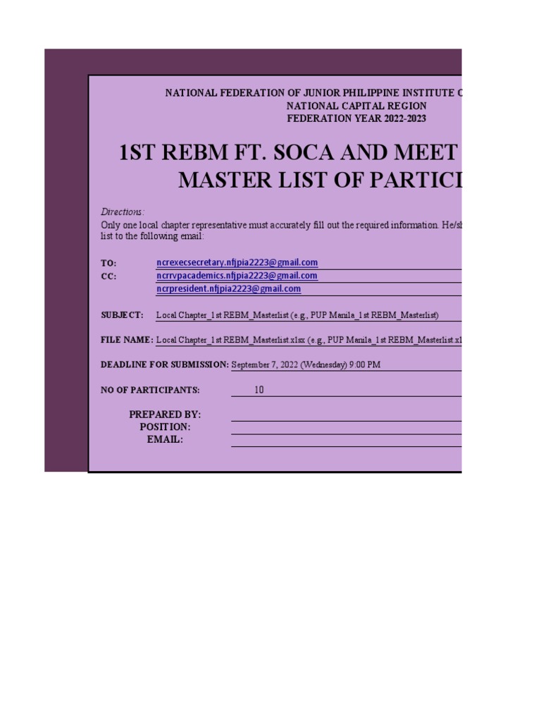 PWU Meet and Greet Masterlist | PDF | Privacy | Information