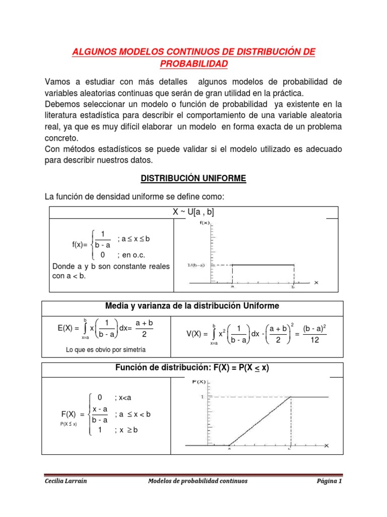 2-3-Modelos de Probabilidad continuos-ADV-2014 | PDF | Distribución normal | Desviación Estándar
