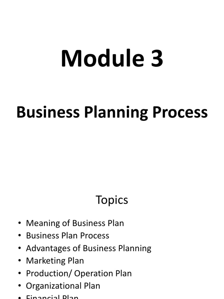 Module 3 Business Planning Process | PDF | Feasibility Study | Accountability
