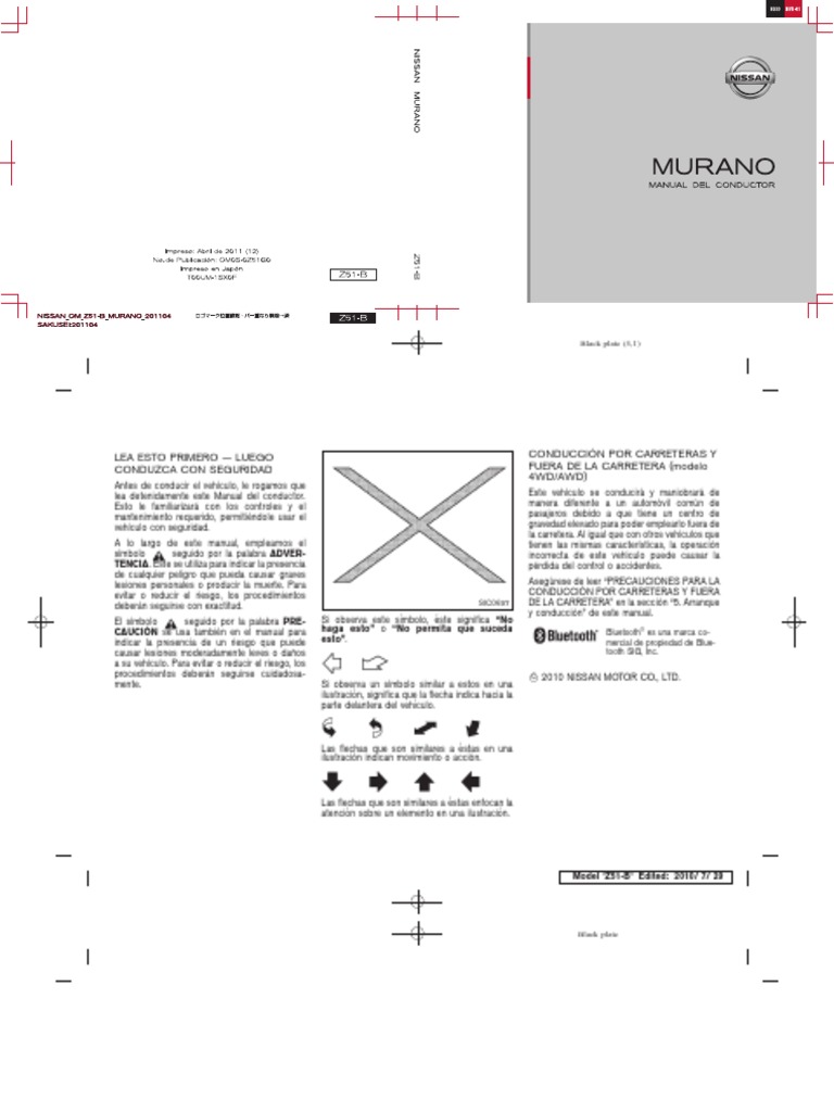 Nissan-Murano 2011 ES-MX MX Fcfff32610 | PDF | Tracción en las cuatro ruedas | Airbag