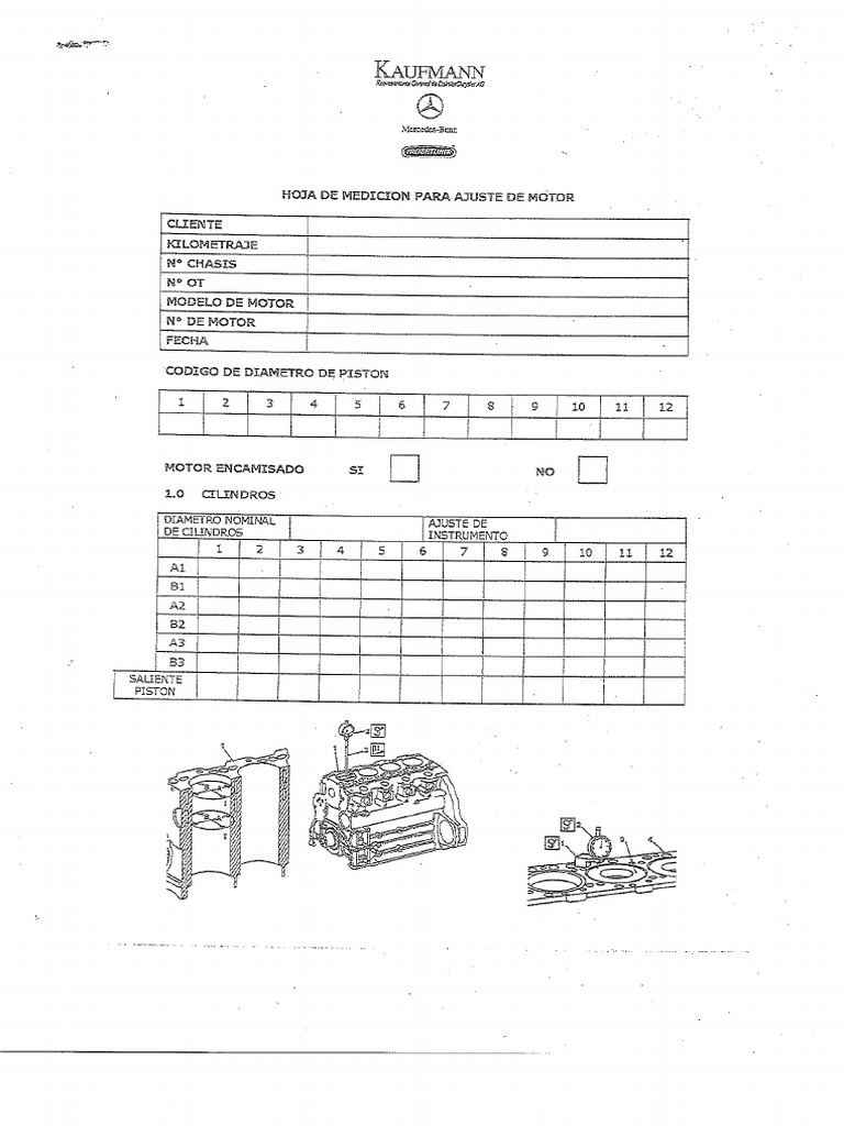 Hoja de Medición de Motores | PDF