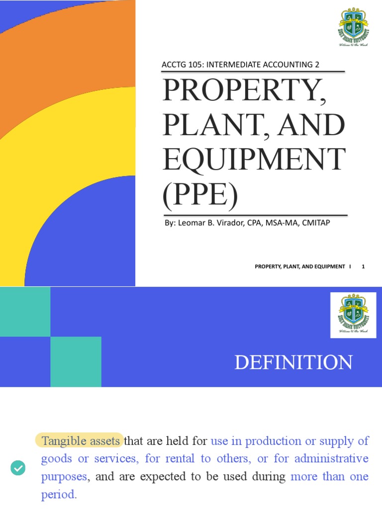 PPE Lecture - PPT | PDF | Depreciation | Fixed Asset