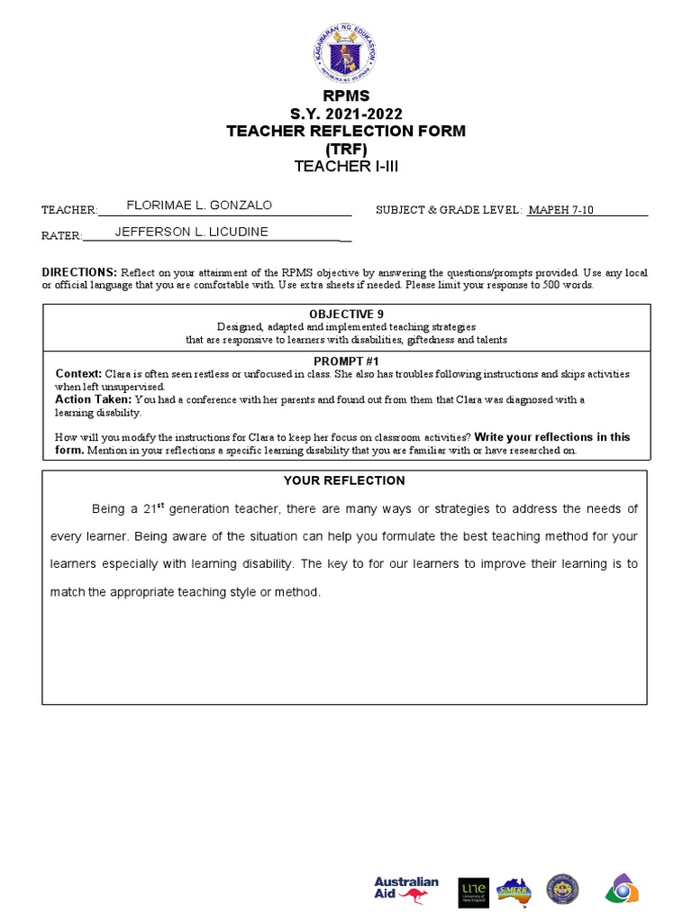 TRF Annotations Reflection | PDF | Lesson Plan | Intellectual Giftedness