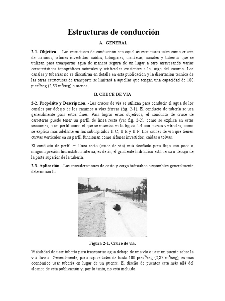 CRUCE de VÍA (Design of Small Canal Structures) - Español | PDF | Canal ...