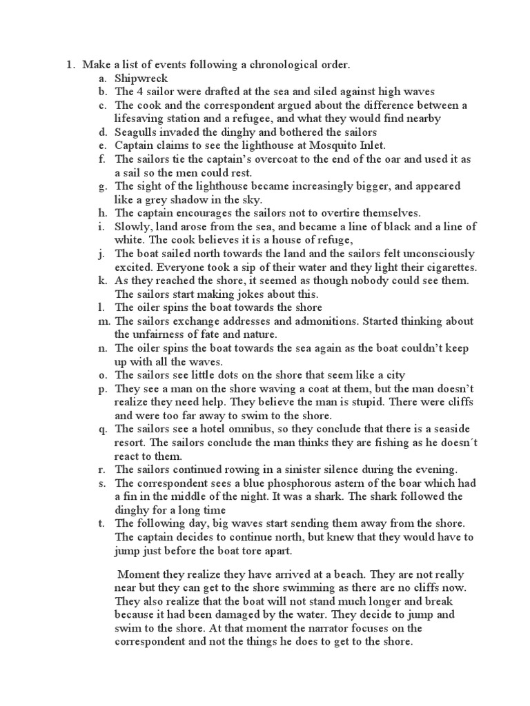 Make A List of Events Following A Chronological Order | PDF