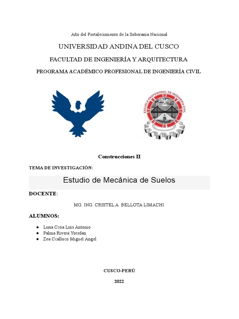 Estudio de Mecánica de Suelos | PDF | Fundación (Ingeniería) | Ingeniería