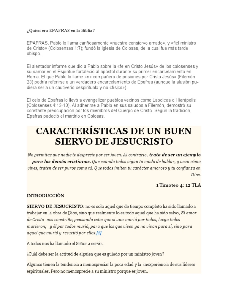Epafras | PDF | Jesús | Pablo el apóstol