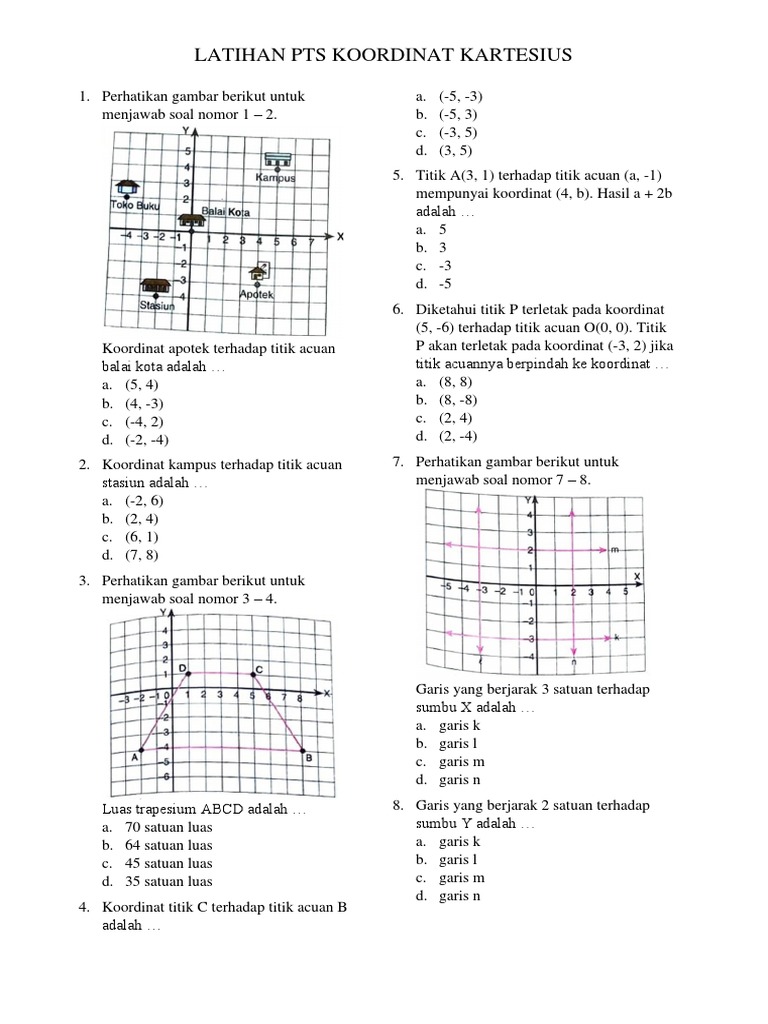 Latihan PTS Koordinat Kartesius | PDF