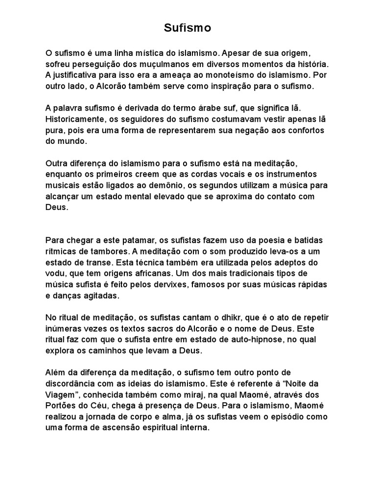 Sufismo: Misticismo Islâmico e Perseguições | PDF | Religião e ...