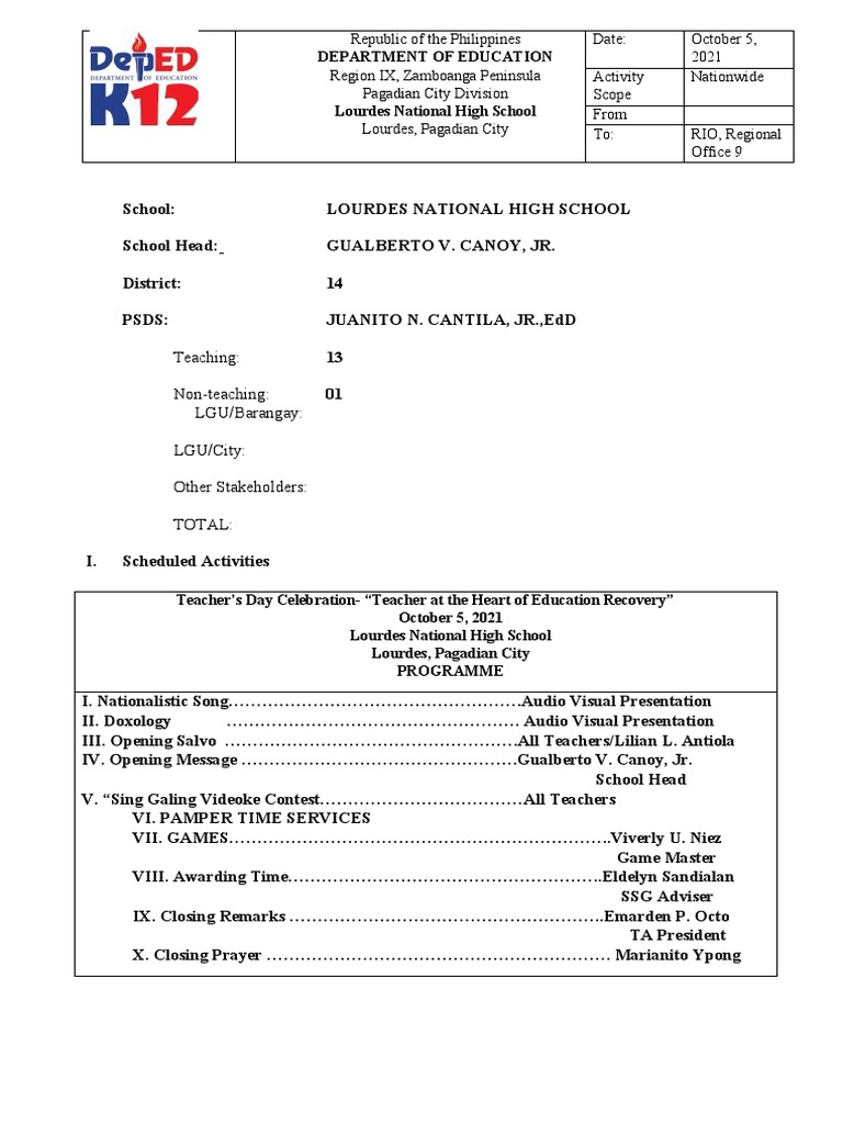 Acr Teachers Day | PDF | Teachers | Learning