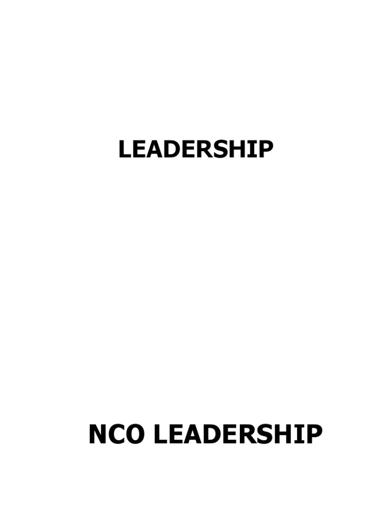 28 NCO Leadership | PDF | Non Commissioned Officer | Sergeant