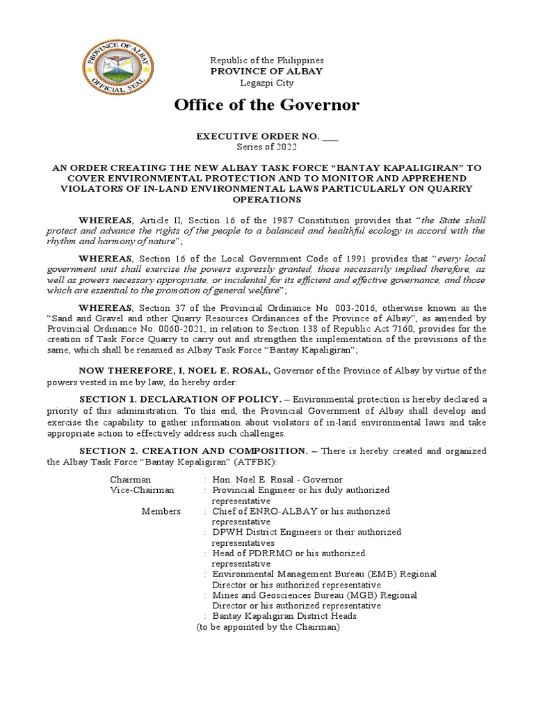 EO ATFQ (Final Draft) | PDF | Constitutional Law | Governance