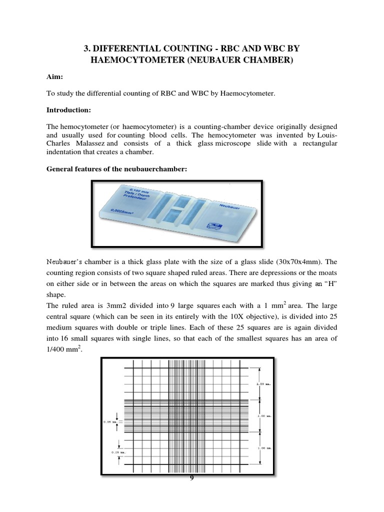 3.cell Count RBCWBC | PDF | Laboratories | Chemistry