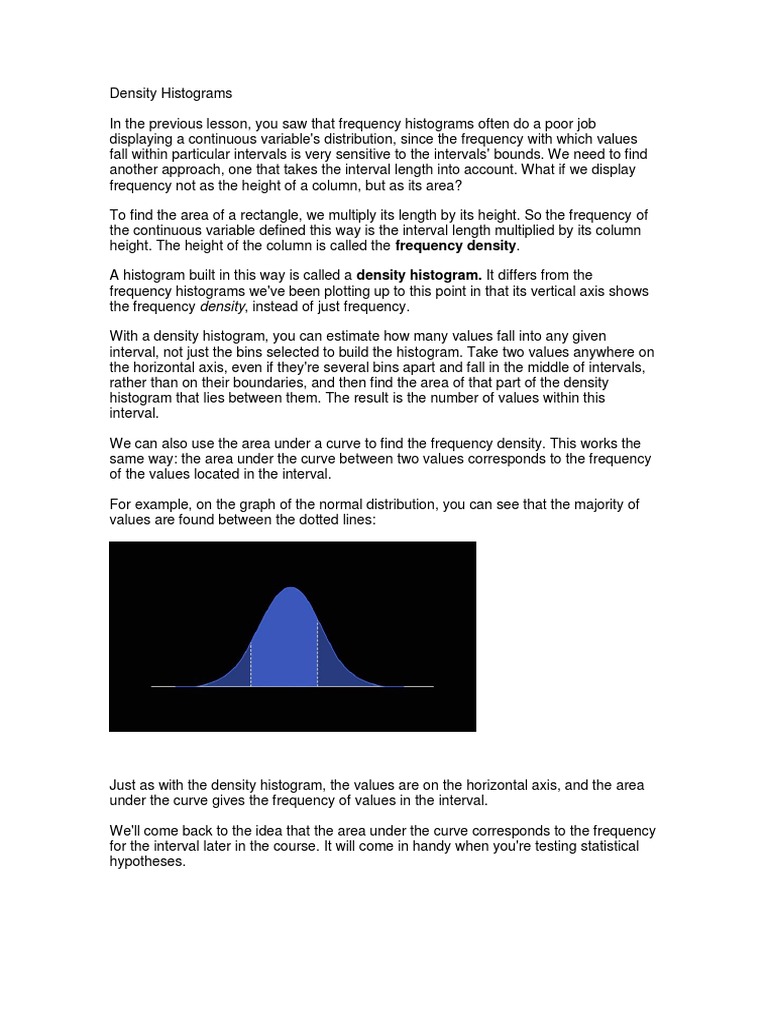 Understanding Density Histograms and How They Provide Insights Into the Distribution of ...