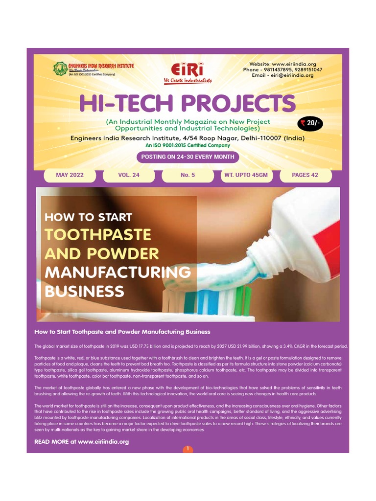 Hi-Tech Magazine May 2022 - How to Start Manufacturing Industry ...