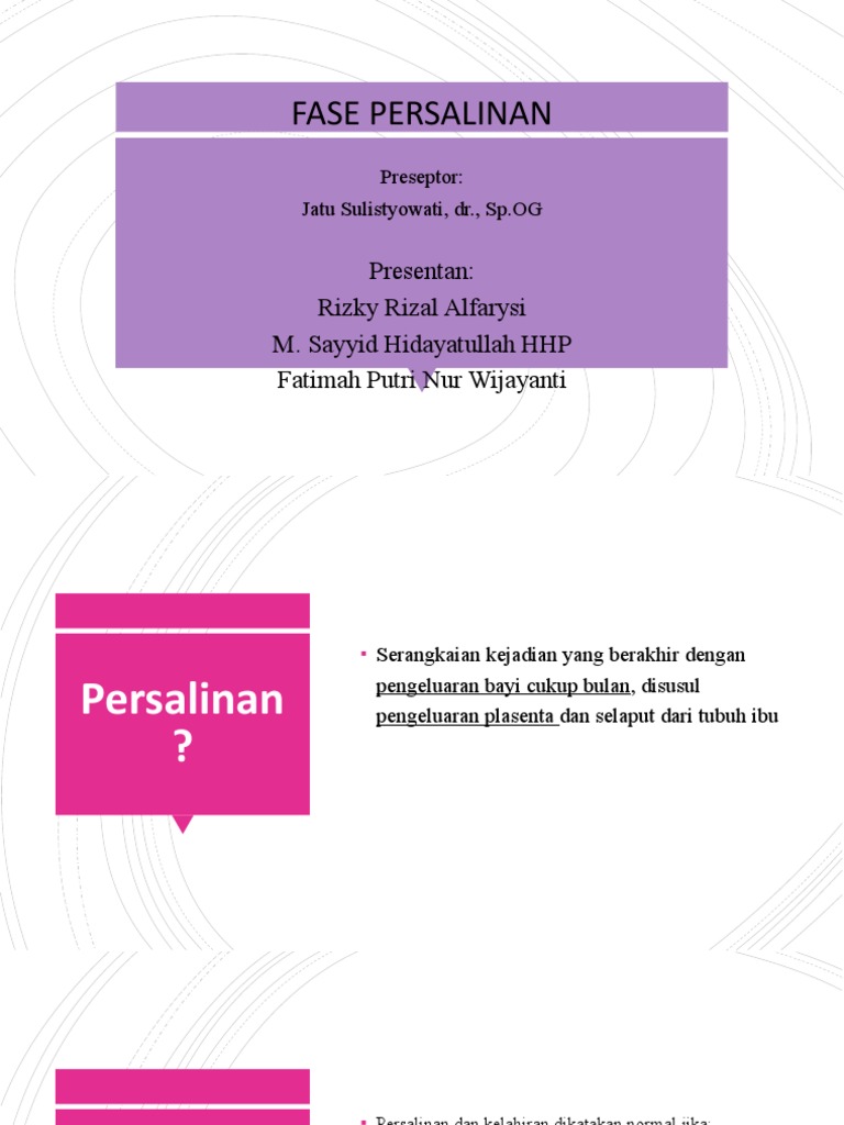 Fase - Fase Persalinan Normal | PDF