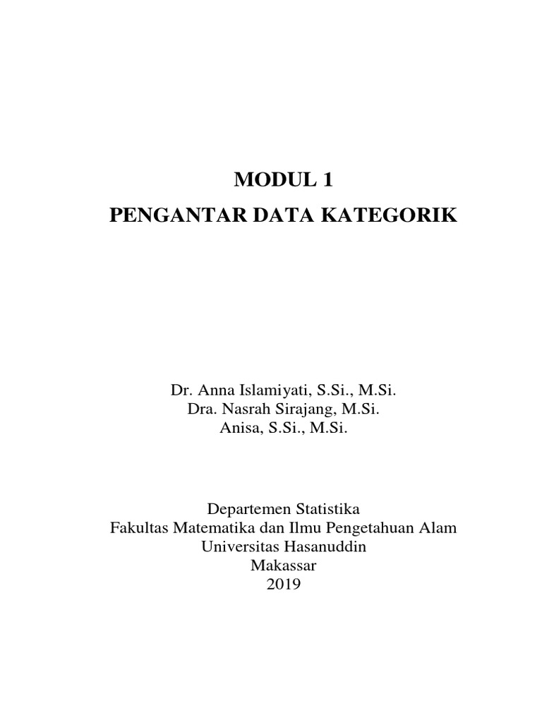 Contoh Data Kategorik dalam Statistika | PDF