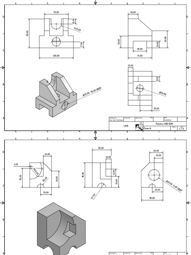 CAD Practice Document - Clave A | PDF