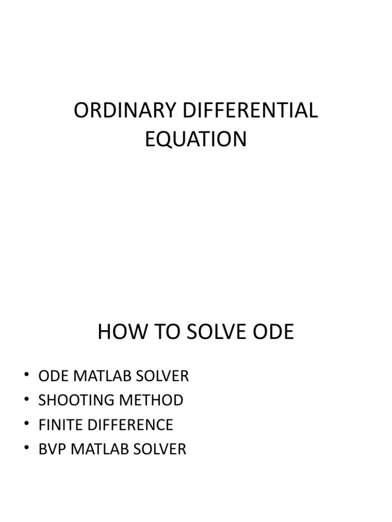 Ordinary Differential Equation | PDF | Ordinary Differential Equation ...