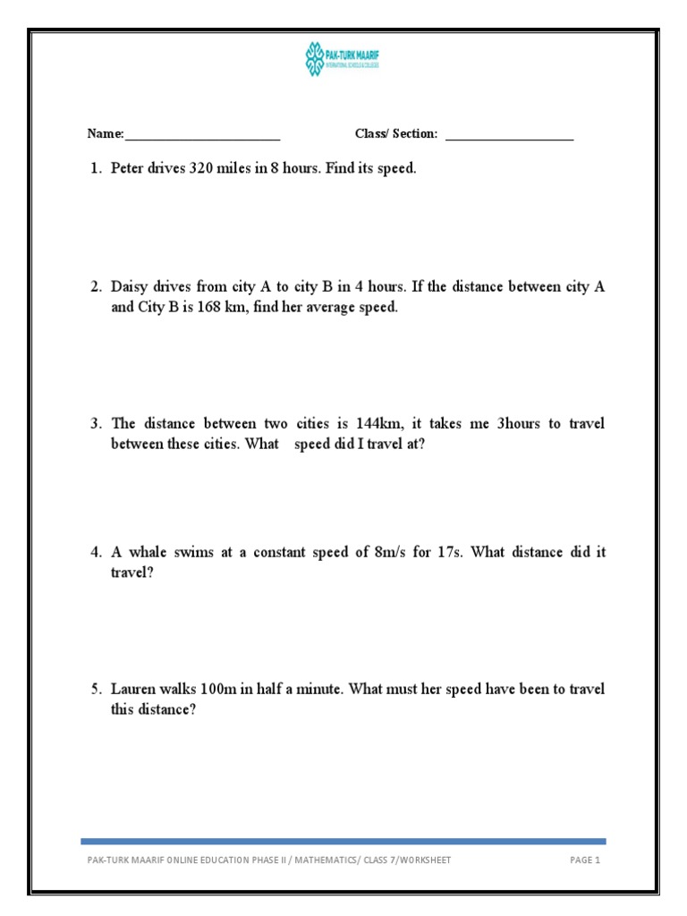 Class 7 Week 9 Lesson 4 - Worksheet | PDF | Travel