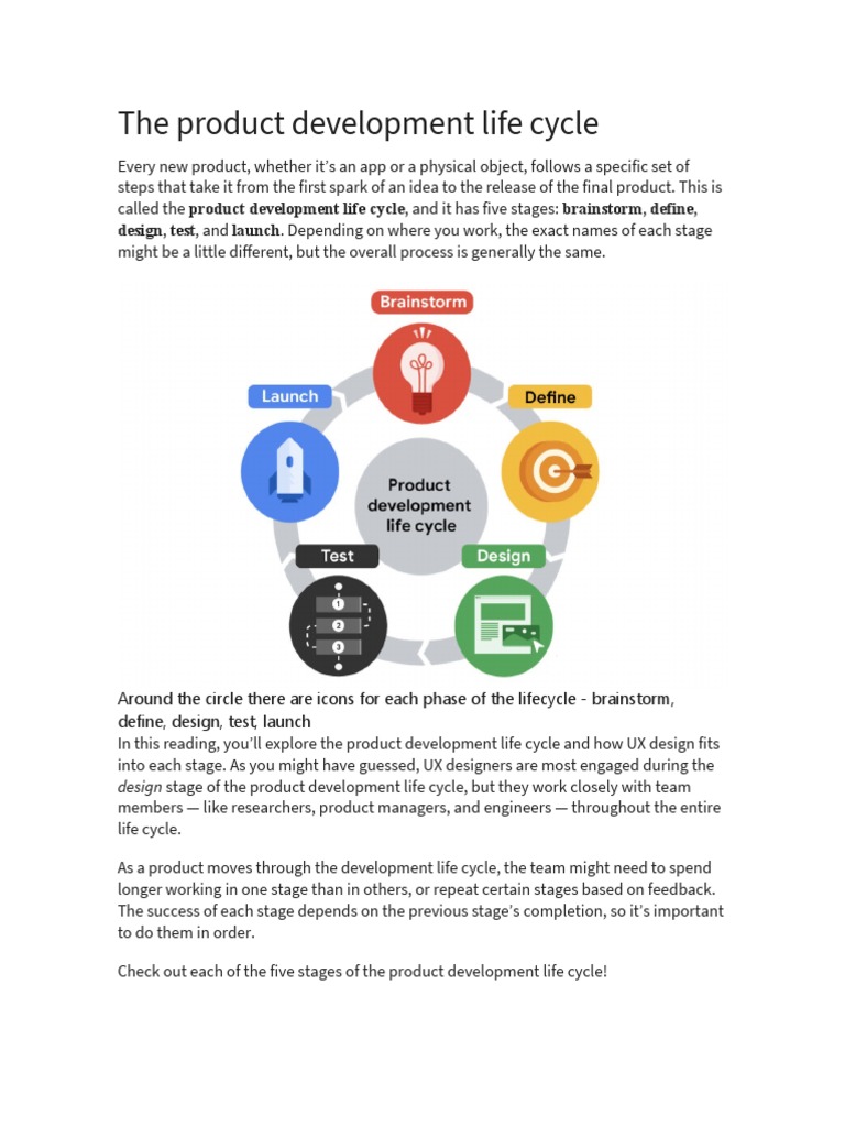 The Product Development Life Cycle | PDF | Product Lifecycle ...