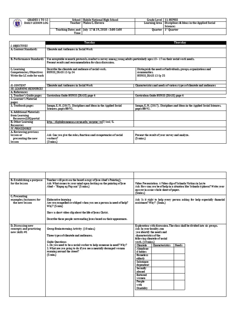 3rd WK JULY | PDF | Learning | Social Work