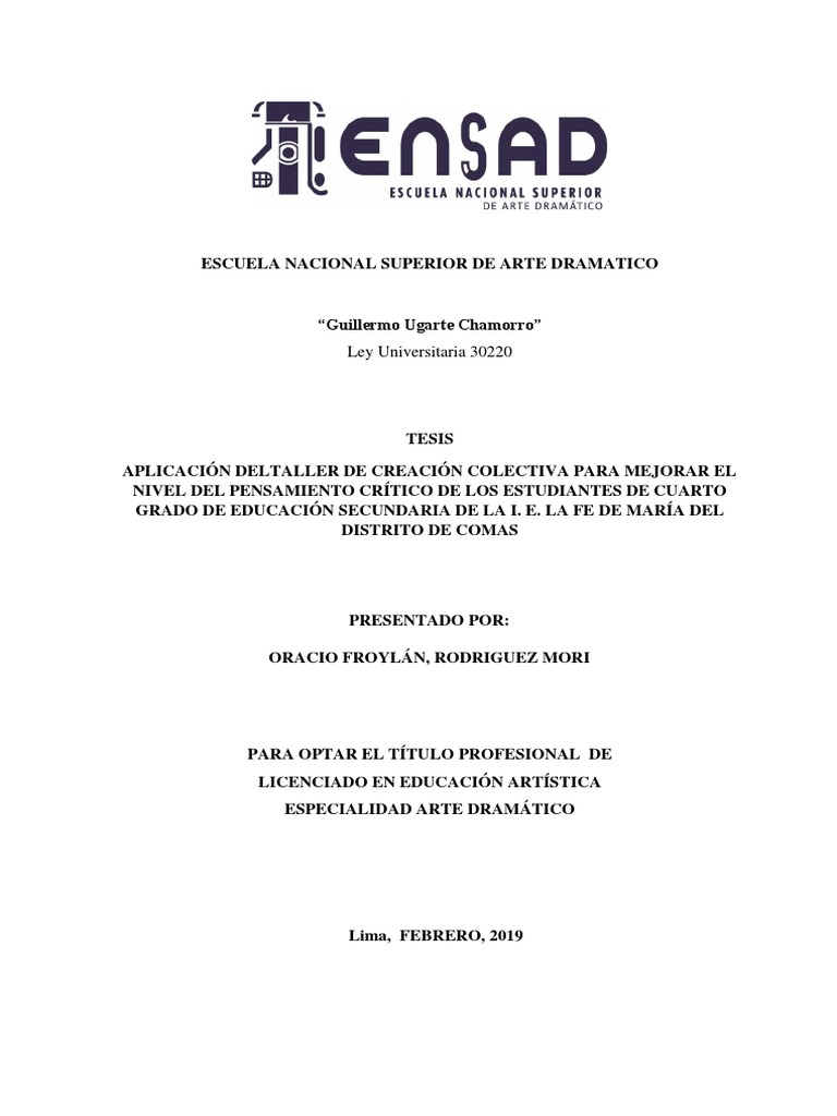 Rodriguez Mori, Oracio Froylan | PDF | Pensamiento | Pensamiento crítico