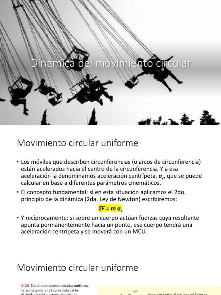 Dinámica Del Movimiento Circular | PDF | Aceleración | Fricción
