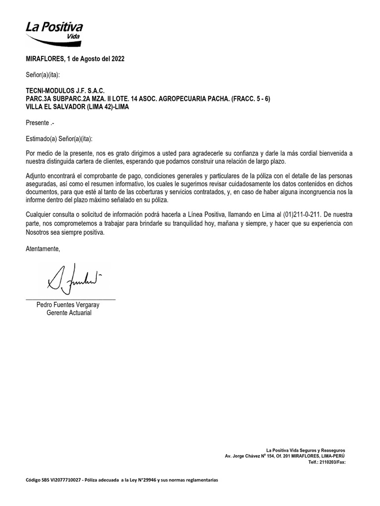 Poliza SCTR La Positiva | PDF | Póliza de seguros | Seguro