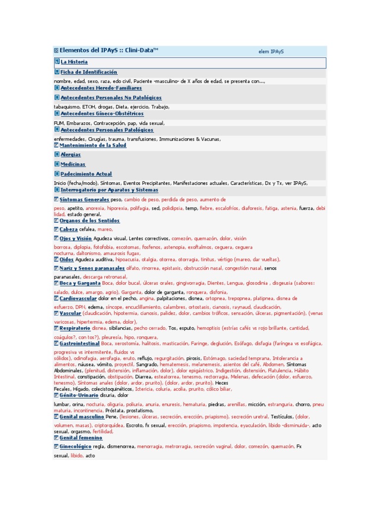 Elementos Del IPAyS | PDF | Medicina CLINICA | Enfermedades y trastornos