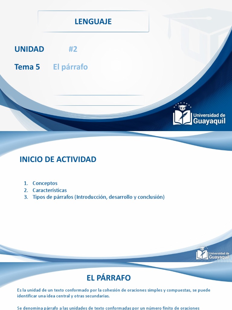 Tipos y características del párrafo | PDF | Párrafo | Oración (Lingüística)