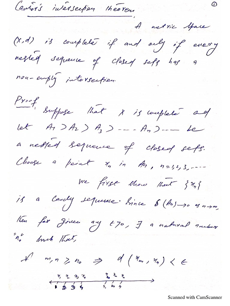 Cantor's Intersection Theorem | PDF