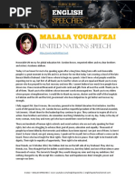 Speech by Malala Yousafzai at The Reception of The Nobel Peace Prize ...