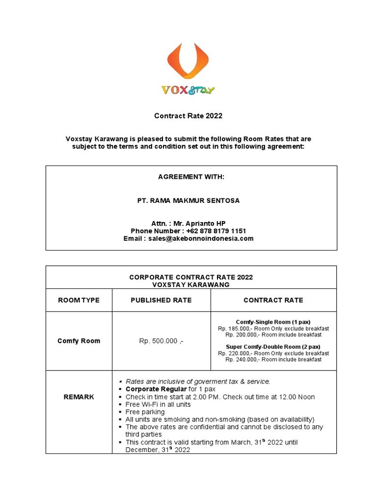Draft Corporate Rate 2021 Pdf Cheque Payments