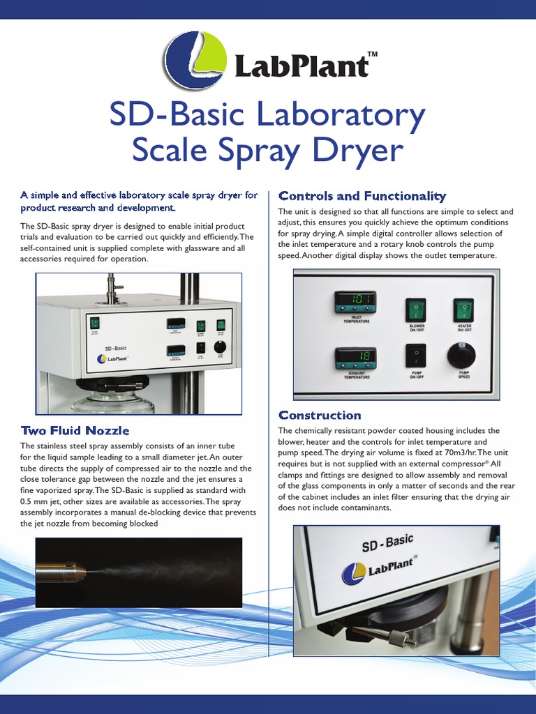 Lab Scale Spray Dryer SD-Basic | PDF | Pump | Jet Engine