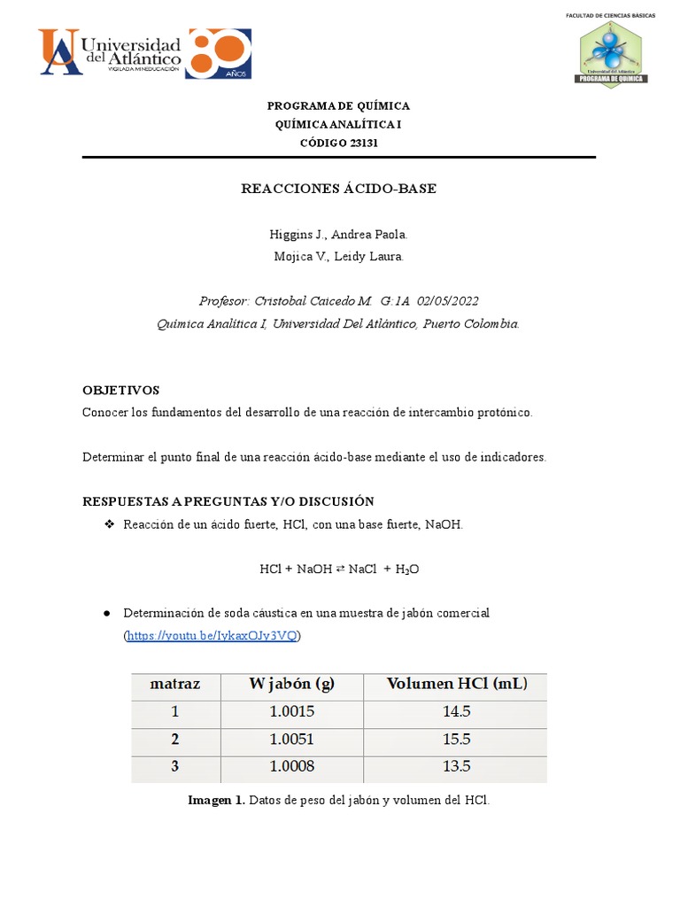 #4 Reacciones Ácido-Base | PDF | Química | Valoración