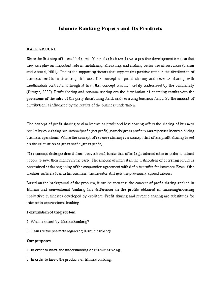 Islamic Banking Papers and Its Products Full | PDF | Islamic Banking ...