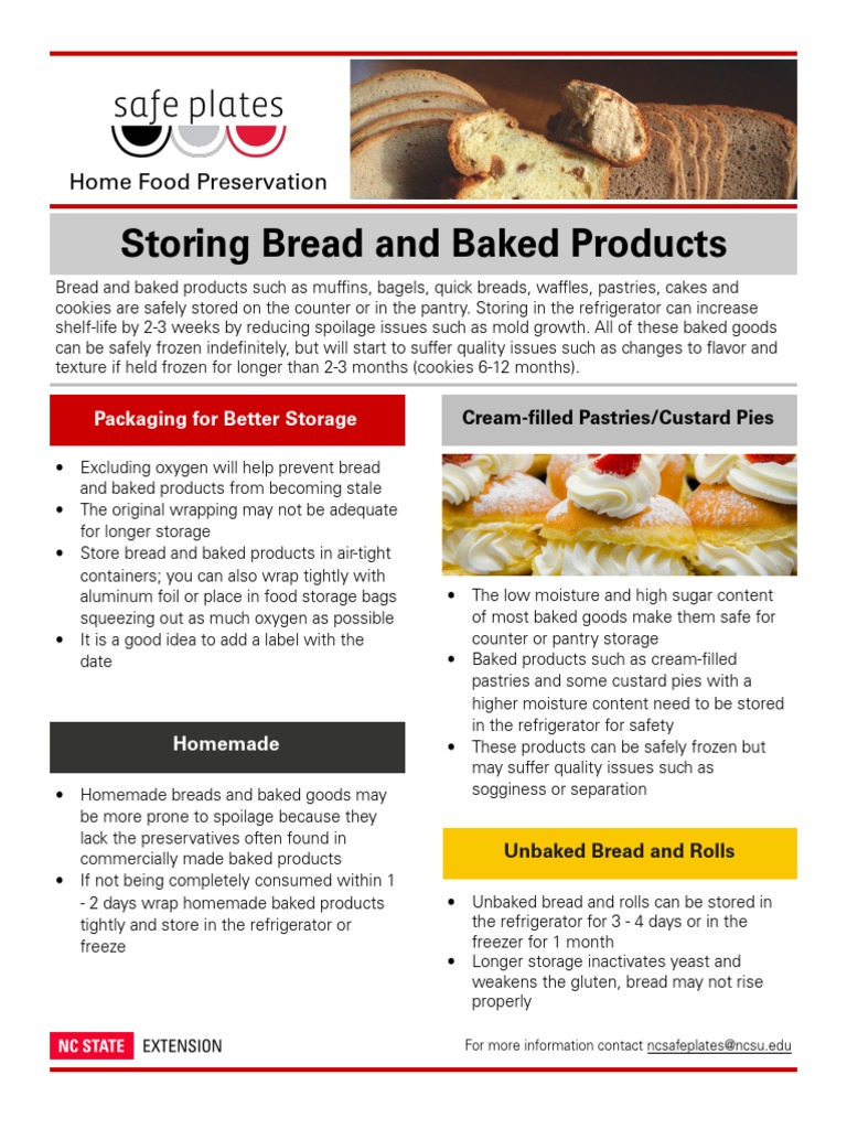Storing Bread and Baked Foods April2020 | PDF | Baking | Breads