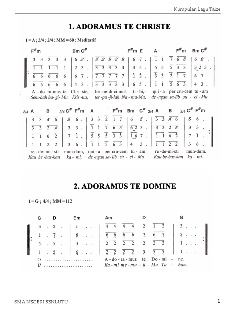 Lagu Taize Full 1 | PDF