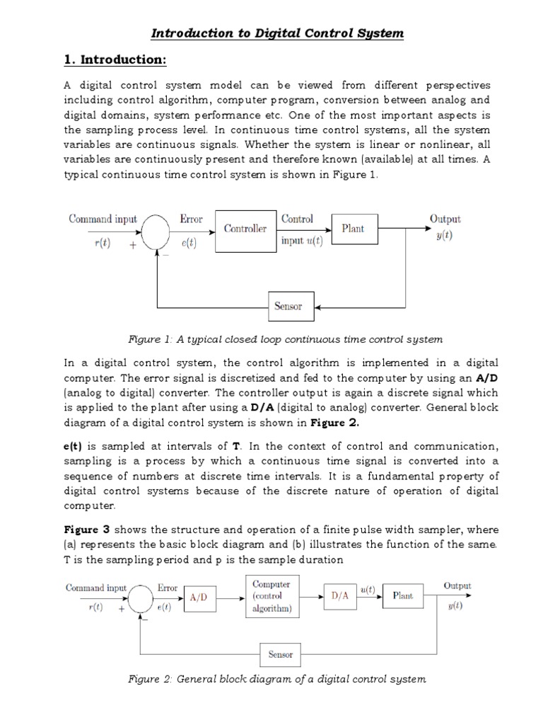 Introduction To Digital Control System | PDF | Sampling (Signal Processing) | Discrete Time And ...