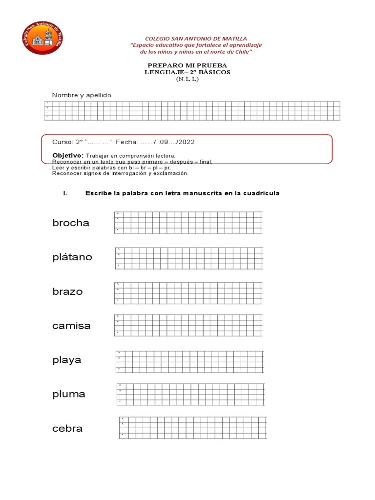 CORRECCIÓN Preparo Mi Prueba Evaluación de Lenguaje 2do Básico. | PDF