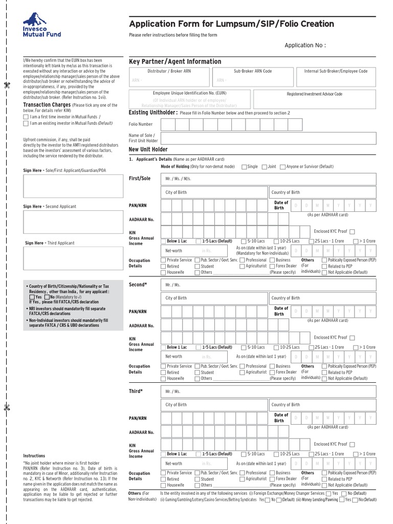 22 Common Application Form Invesco.html | PDF | Cheque | Financial Services