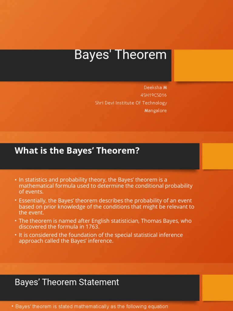 Bayes' Theorem | PDF | Theorem | Probability